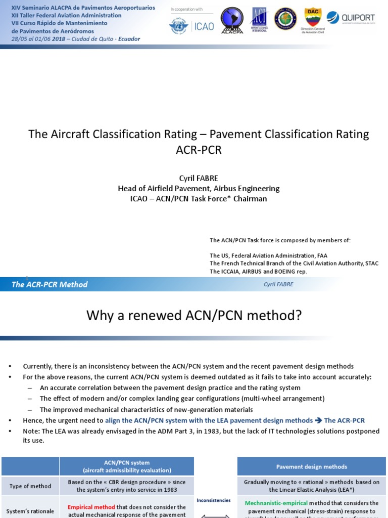 An Introduction to the Renewed ACR-PCR Aircraft Pavement Classification ...