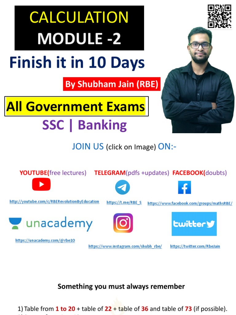 Calculation Module 2 by Shubham Jain (RBE) | PDF | Teaching Mathematics ...