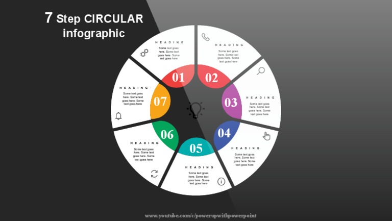 Step Circular Infographic: Heading Heading | PDF