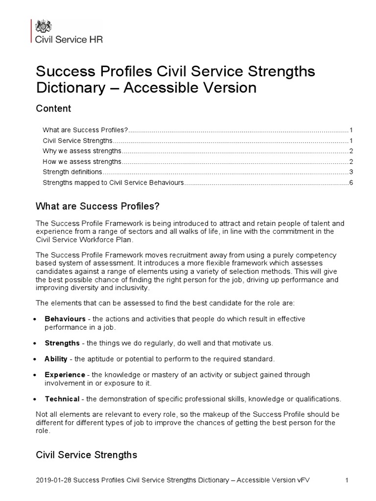 Civil Service Strengths Framework Guide | PDF | Applied Psychology ...