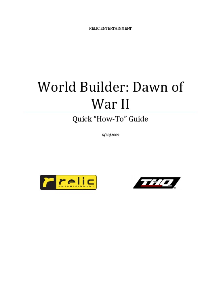 Relic Dawn of War II World Builder Guide | PDF | Computer File | System Software
