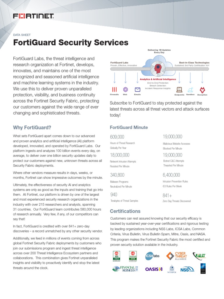 FortiGuard Security Services | PDF | Malware | Antivirus Software