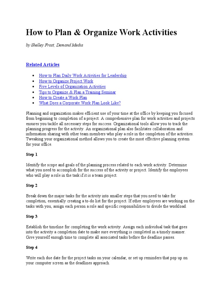 how-to-plan-organize-work-activities-pdf-time-management