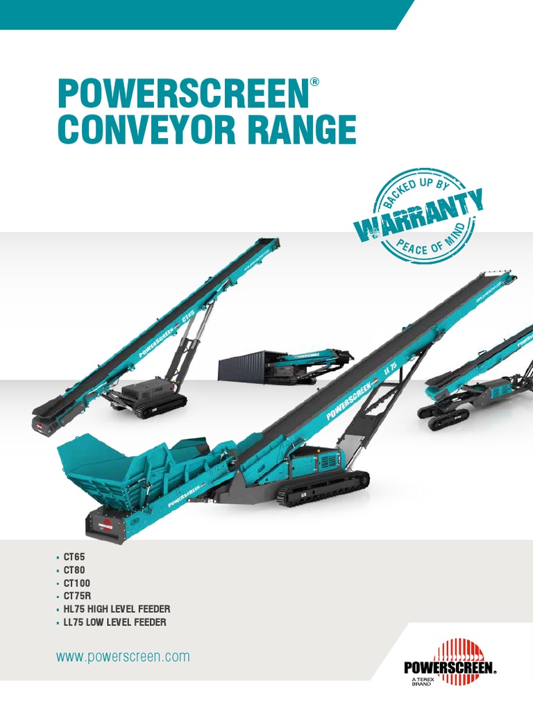 Powerscreen Conveyor Brochure | PDF | Loader (Equipment) | Diesel Engine