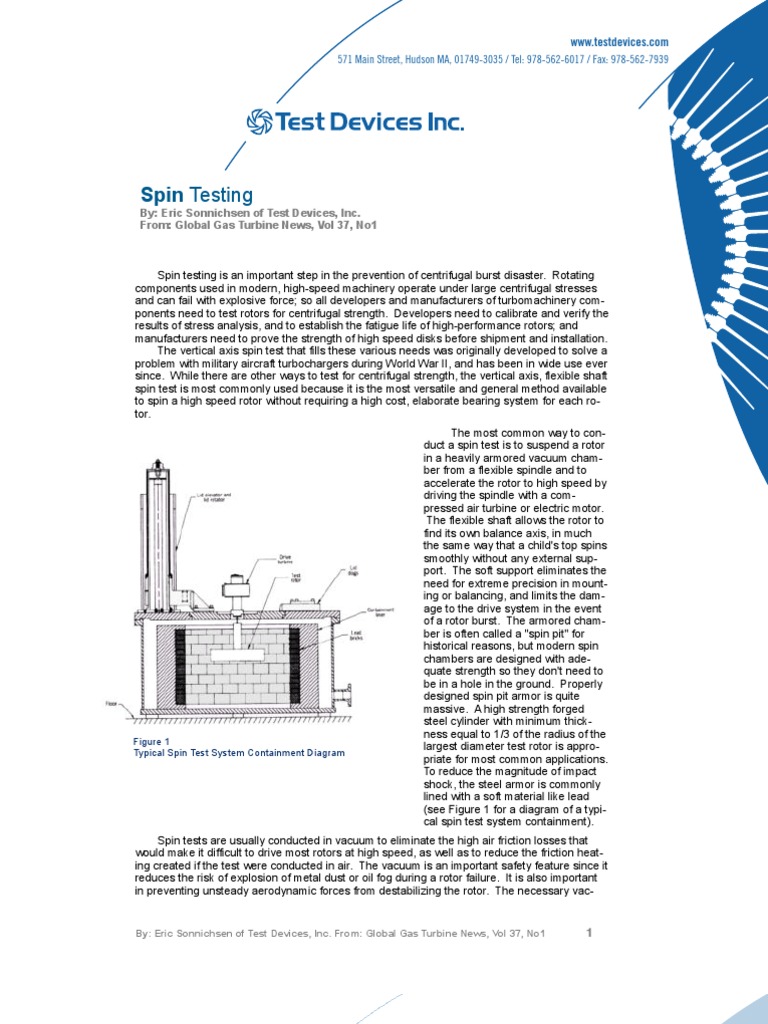 Spin Testing | Download Free PDF | Turbine | Gas Turbine