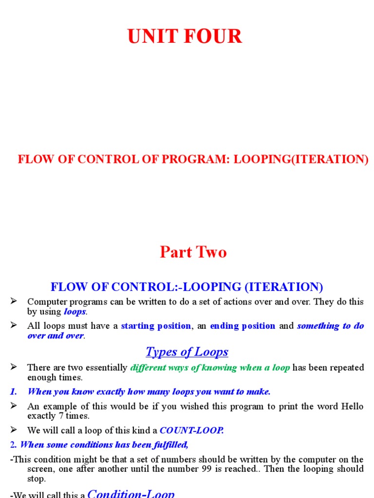 Unit 4 C Part Two Pdf Control Flow Software Engineering