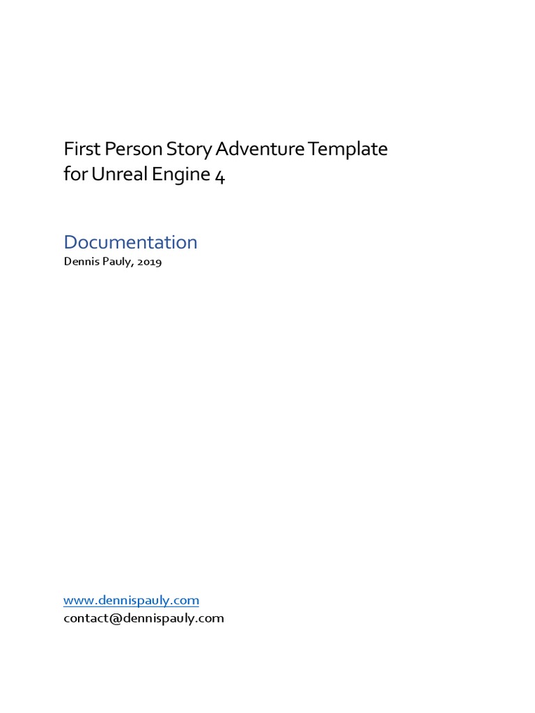 First Person Story Adventure Template For Unreal Engine 4 ...
