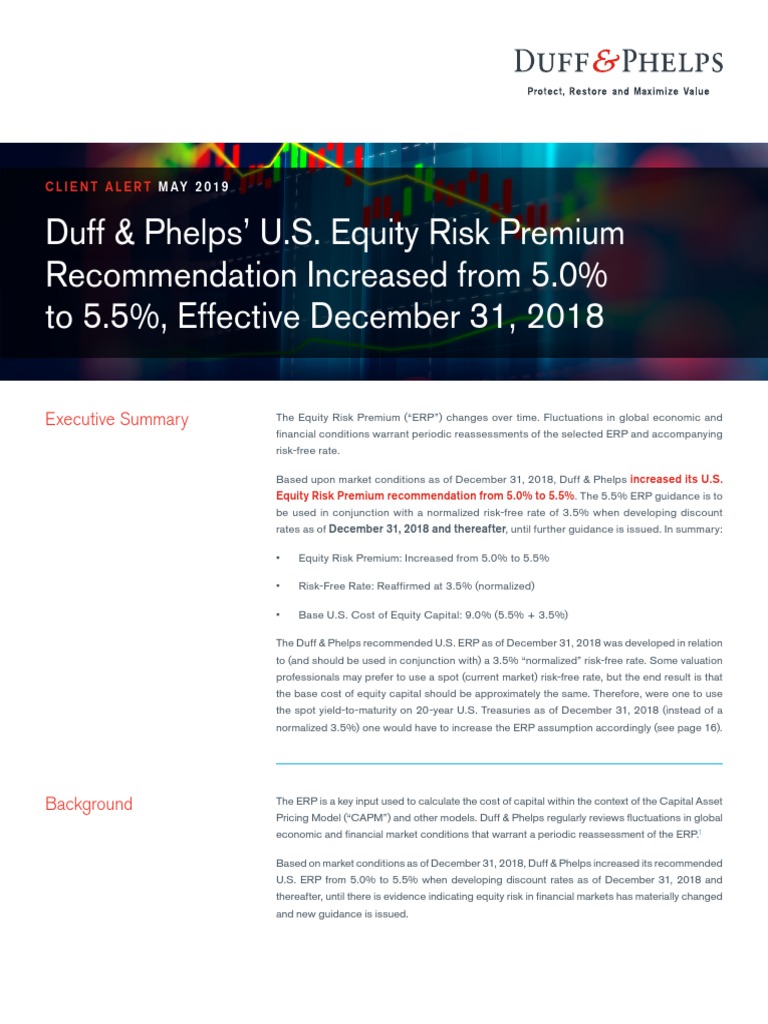 Duff and Phelps Equity Risk Premium | PDF | Federal Reserve | Personal ...