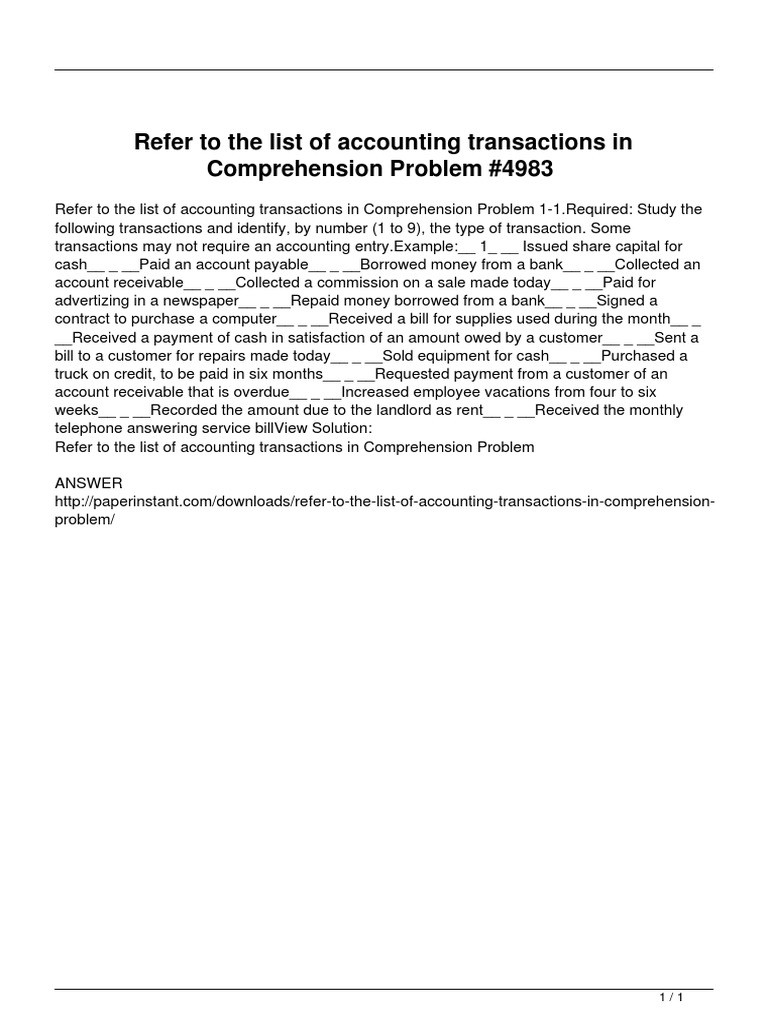 Accounting Transactions Identification Guide | PDF | Business | Law