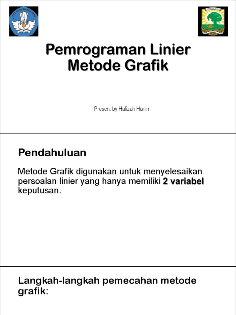 Pemrograman Linier - Metode Grafik | PDF