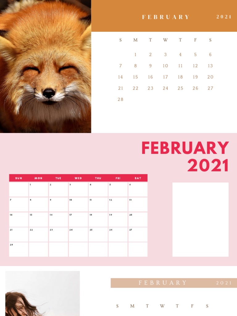 Calendario Febrero 2021 Imprimible | PDF