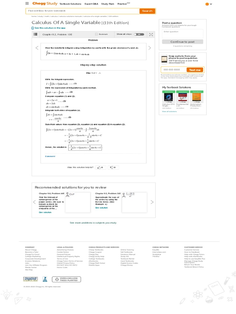 Calculus of A Single Variable: (11th Edition) | PDF | Textbook | Integral