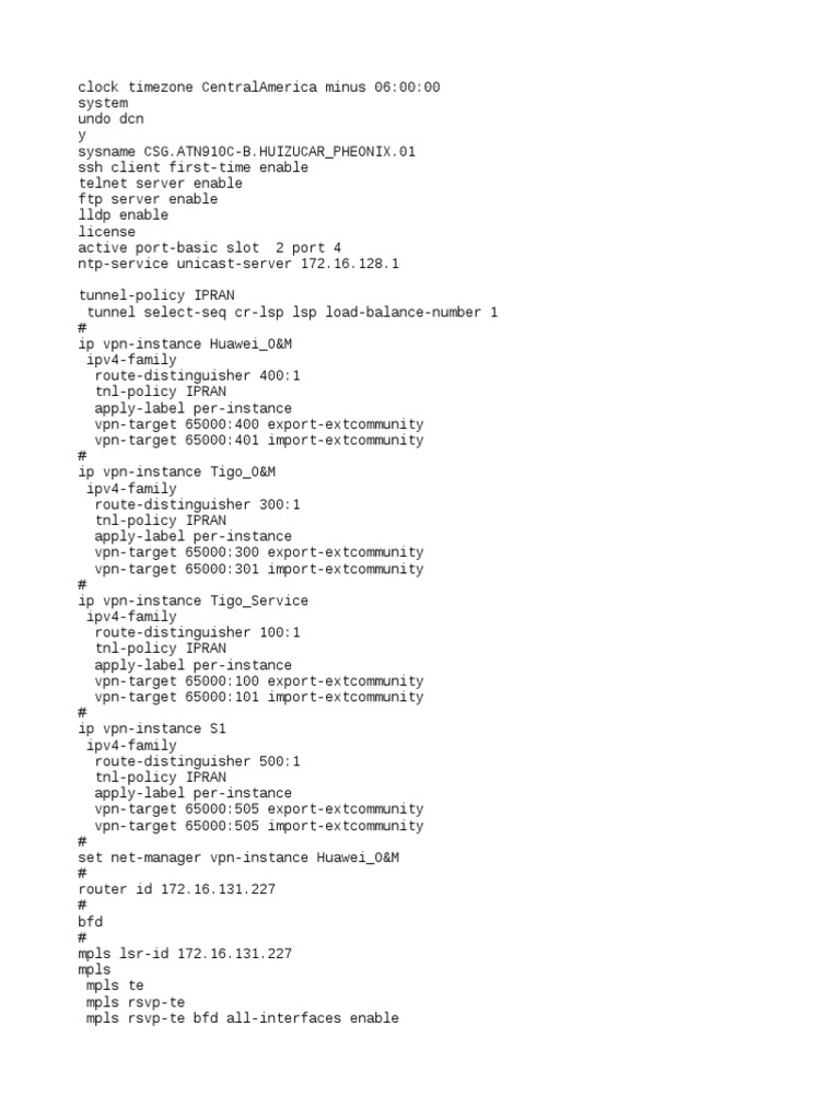 Configuration Script CSG - ATN910C-B.HUIZUCAR - PHEONIX.01 | PDF ...