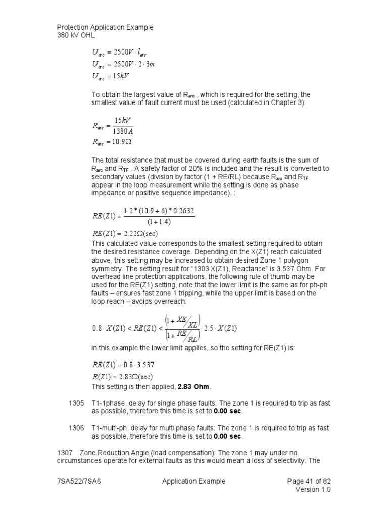 440 - Example OHL Setting - 1-42 | PDF | Electrical Impedance ...