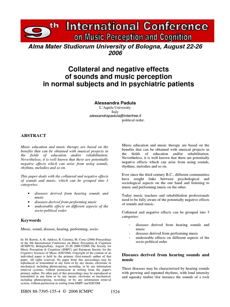 Collateral and Negative Effects | PDF | Sound | Anxiety