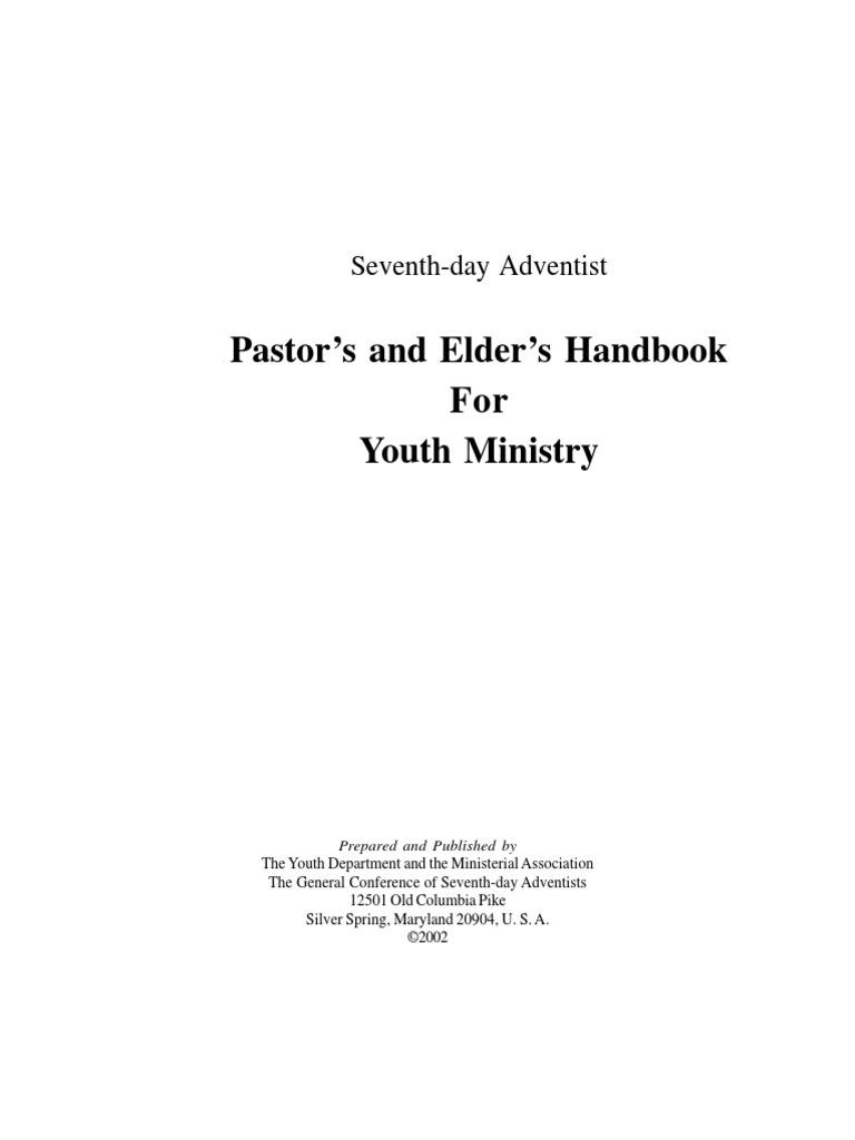 SDA Pastors & Elders Handbook For Youth Ministry | PDF | Seventh Day ...
