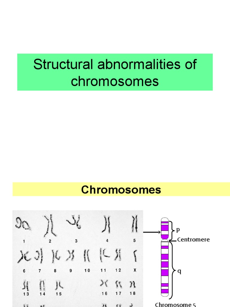 Structural abnormalities of chromosomes