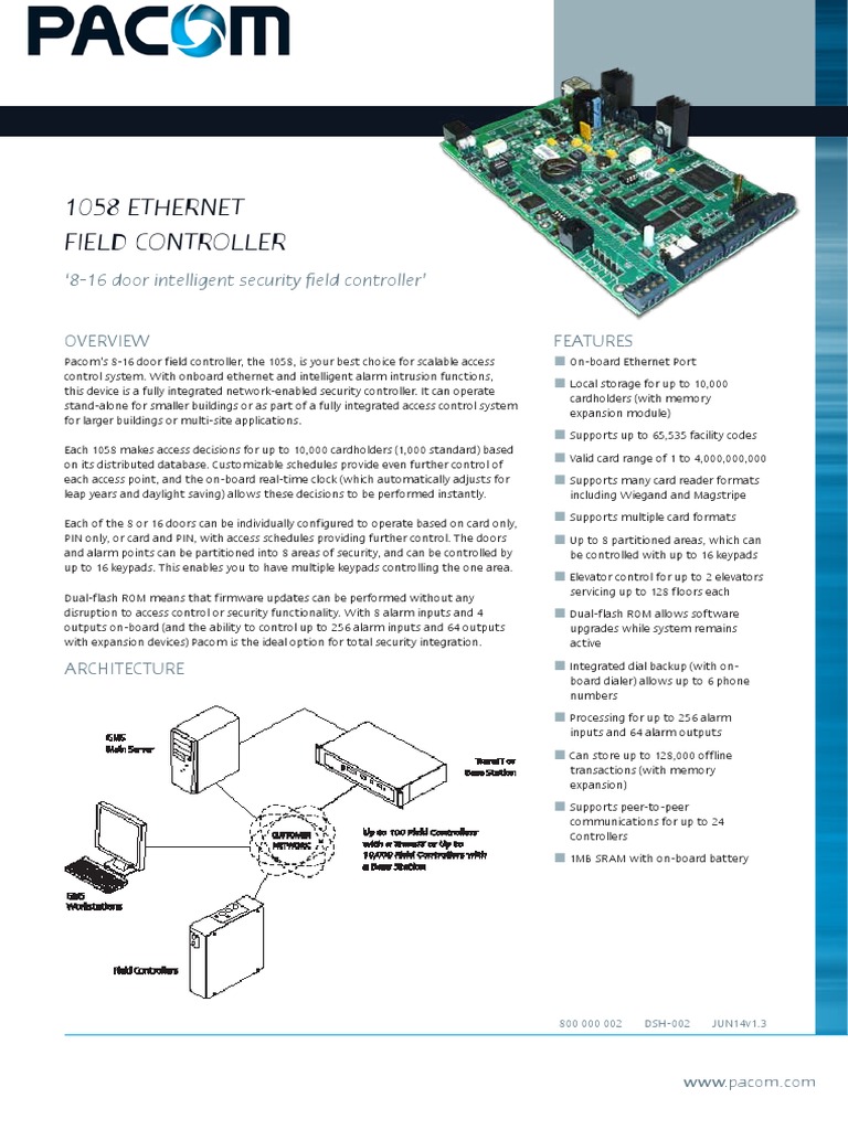 Pacom 1058 Field Controller PCB Only Datasheet PDF | PDF | Modem ...