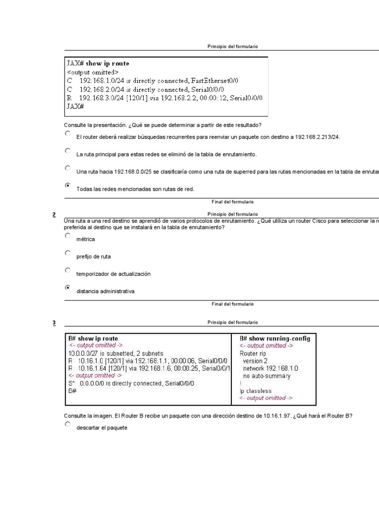 Ccna Examen 8 Modulo 2 Pdf Enrutador Computación Enrutamiento
