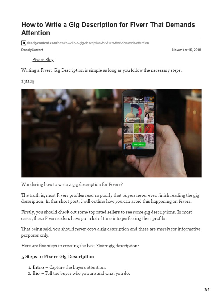 Fiverr Gig Description Guide | PDF | Search Engine Optimization ...