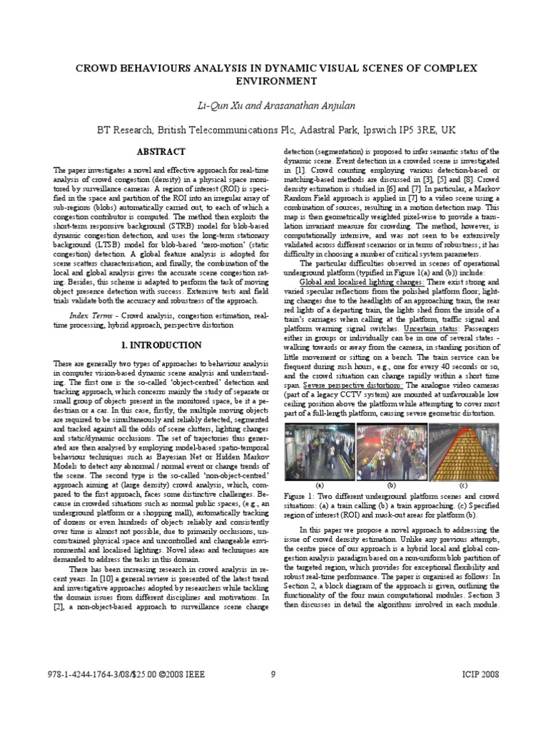Crowd Behaviours Analysis in Dynamic Visual Scenes of Complex ...