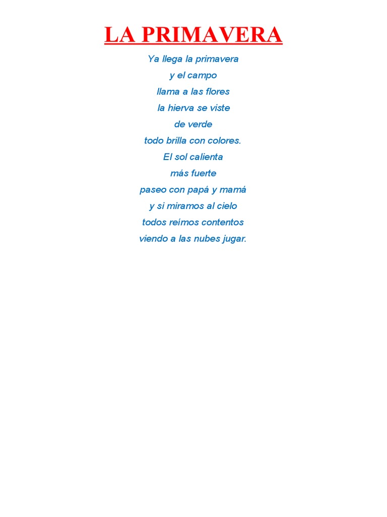 Texto de La Primavera Word | PDF