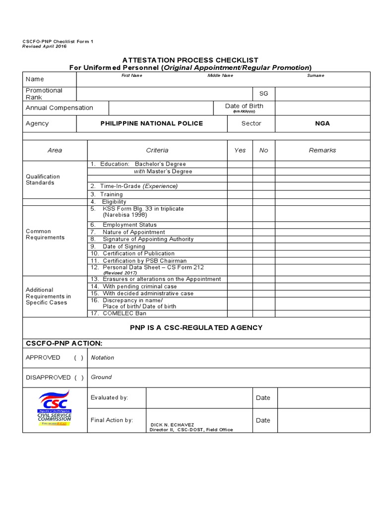 Attestation Checklist For Promotion Echavez | PDF | Business