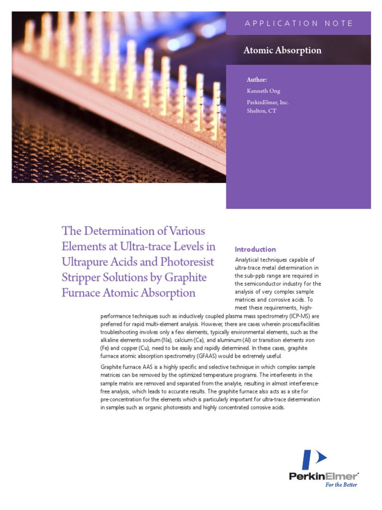 APP PinAAcle 900 Trace Metals Semicon GFAA | PDF | Atomic Absorption ...