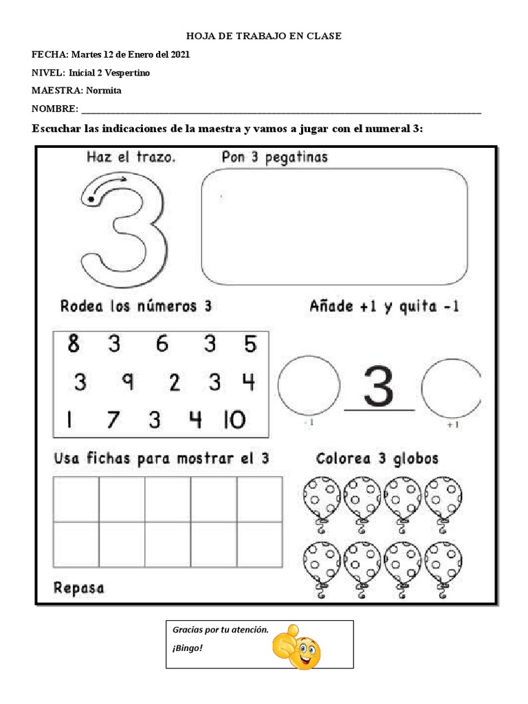 Hoja de Trabajo Numeral 3 | PDF