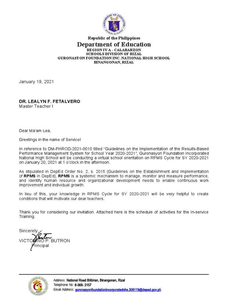 RPMS Orientation for Teachers | PDF