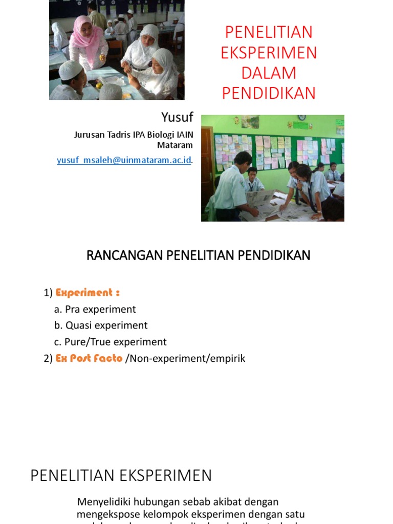 1 - Penelitian Eksperimen - Kuasi Eksperimen | PDF