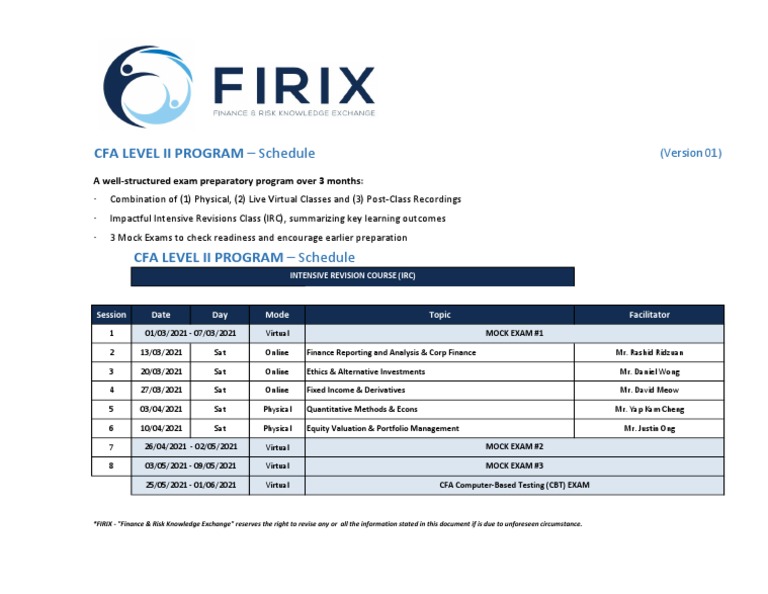 FIRIX - CFA Level II - IRC (May 2021 Exam) | PDF | Business