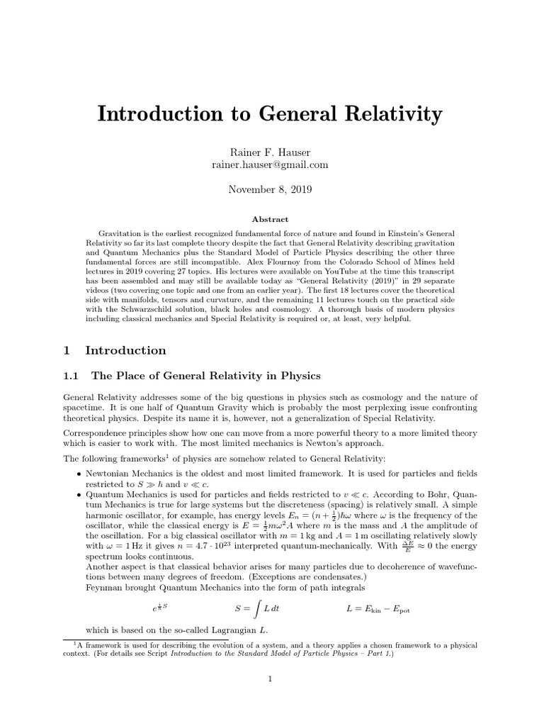 General Relativity | PDF | General Relativity | Field (Physics)