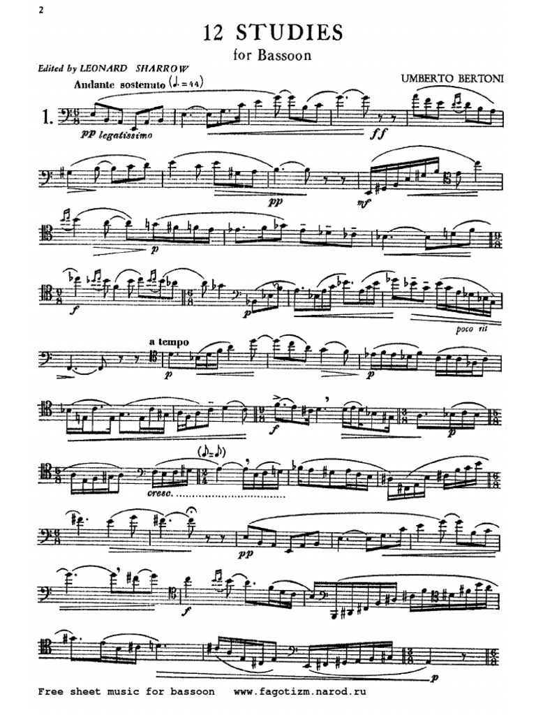 Free Sheet Music For Bassoon | PDF