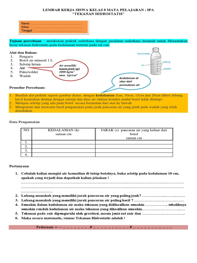 LKPD Tekanan | PDF