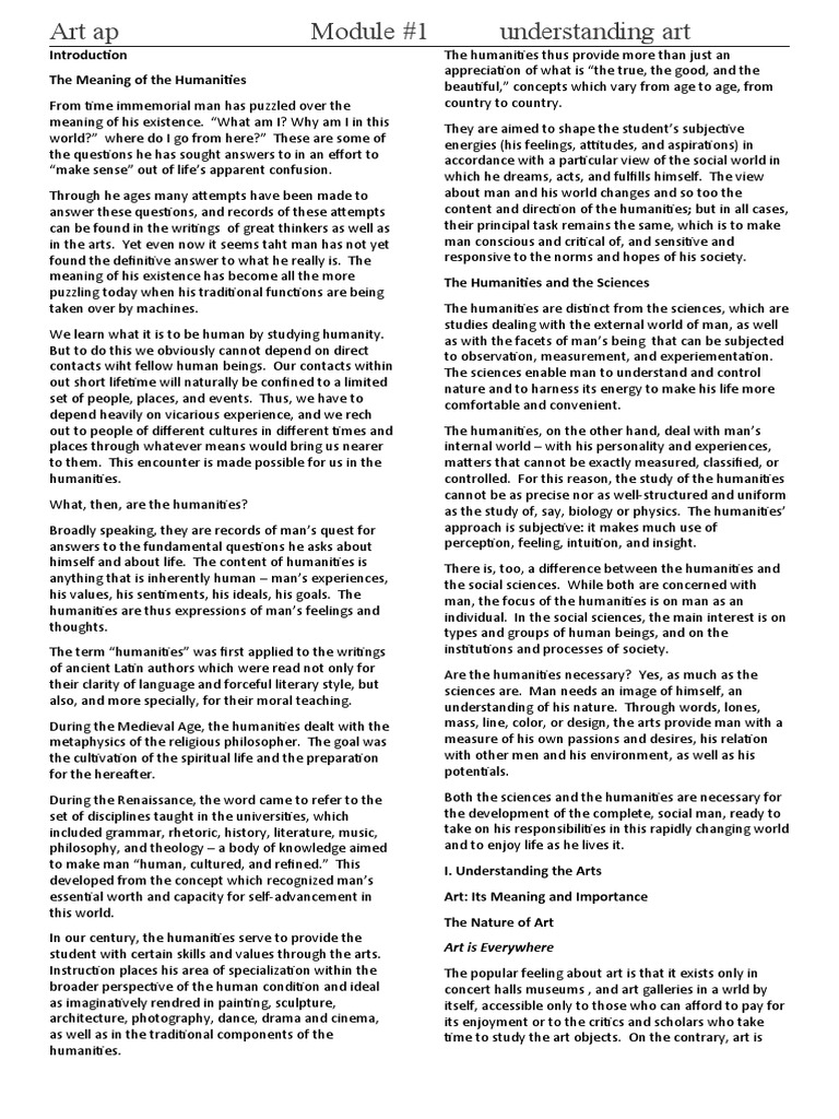 Artap Mod1 | PDF | Humanities | Experience
