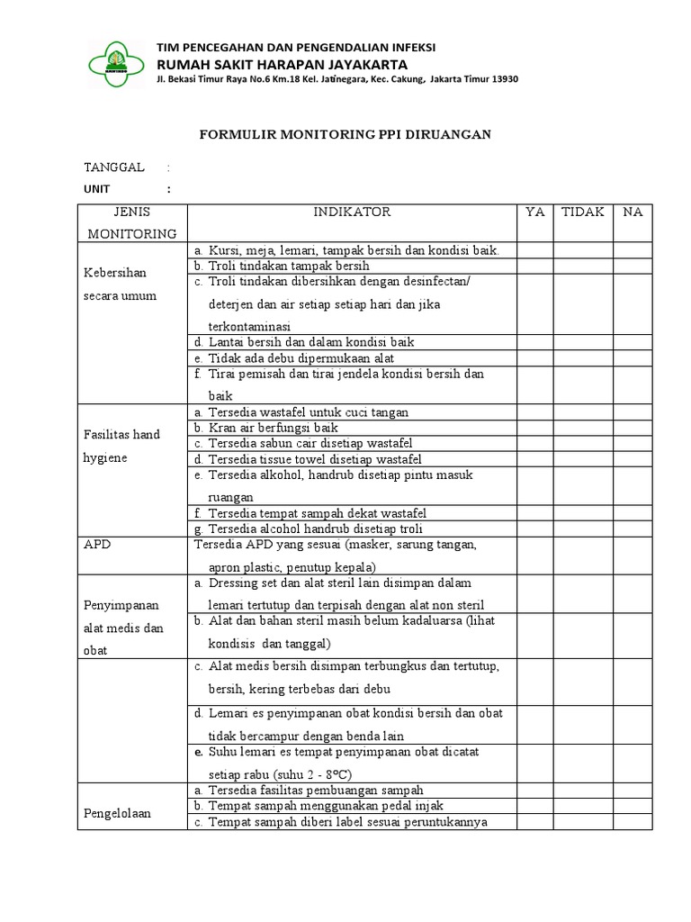 Form Ceklist Dan Bukti Supervisi PPI | PDF