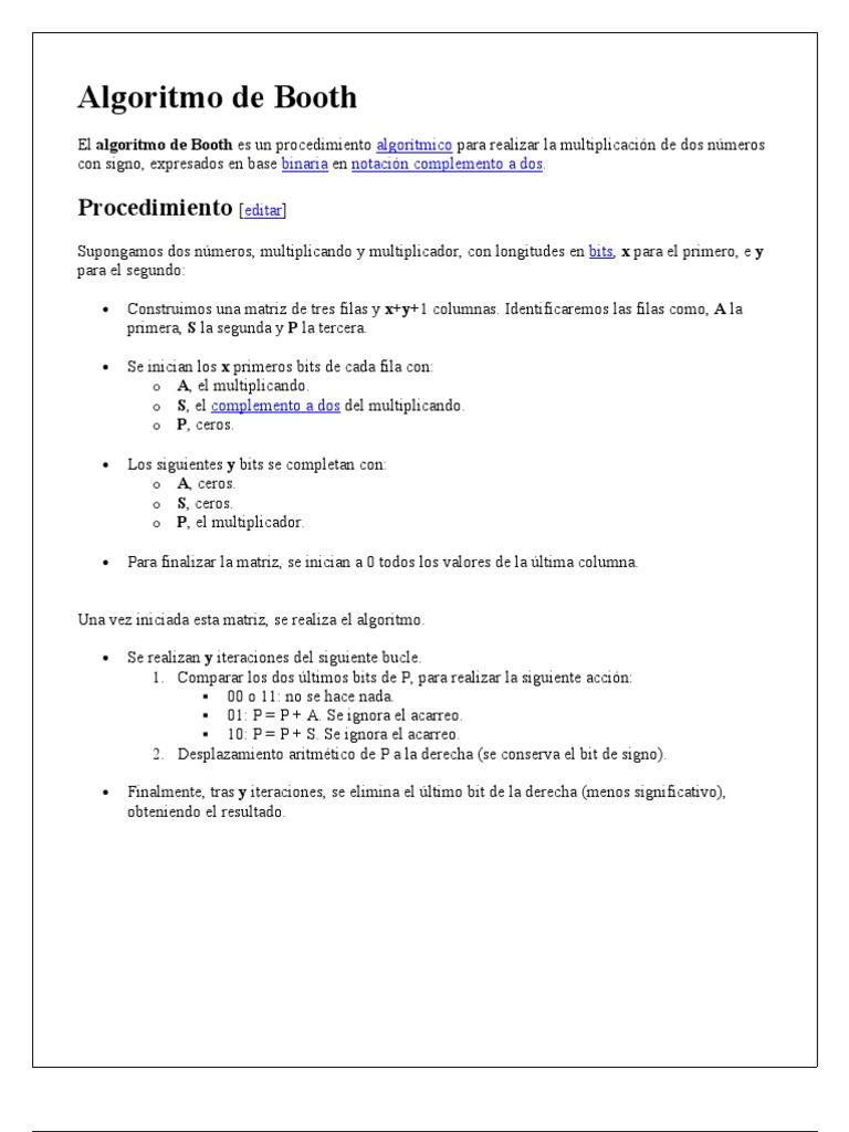Algoritmo de Booth y Numeración | PDF | Decimal | Números