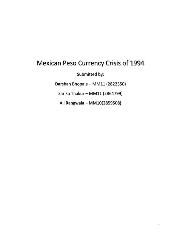 1994 Mexican Peso Crisis Overview | PDF | Exchange Rate | Devaluation