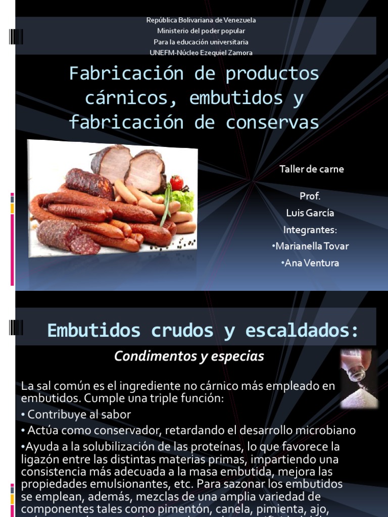 Guía de Fabricación de Embutidos | PDF | Carne | sal