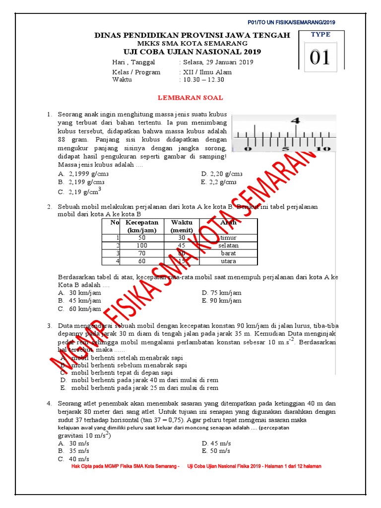 Soal Uji Coba Type 01 | PDF