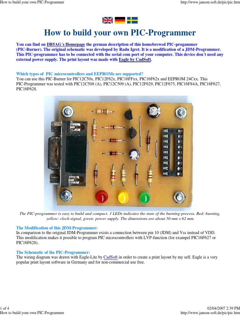 How To Build Your Own PIC-Programmer | PDF | Microcontroller | Engineering Tolerance