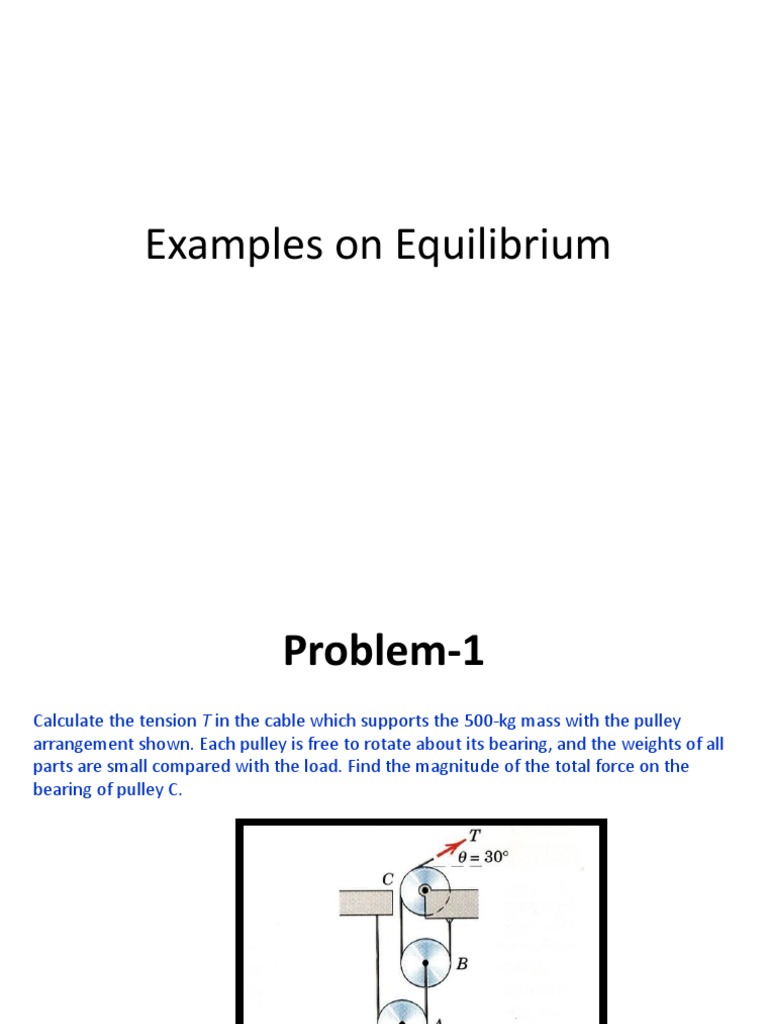 Ge201-Lecture 6 Equilibrium Examples | PDF | Force | Physical Quantities