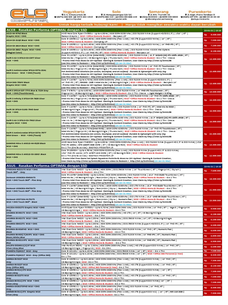 ELS 22 Januari 2021 Rev 1.0 | Download Free PDF | Touchscreen | Consumer Electronics