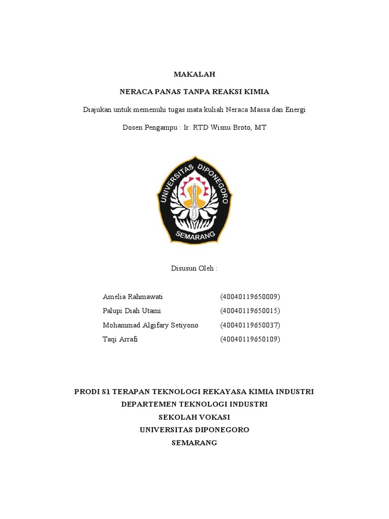 Neraca Panas Tanpa Reaksi Kimia | PDF | Sains & Matematika