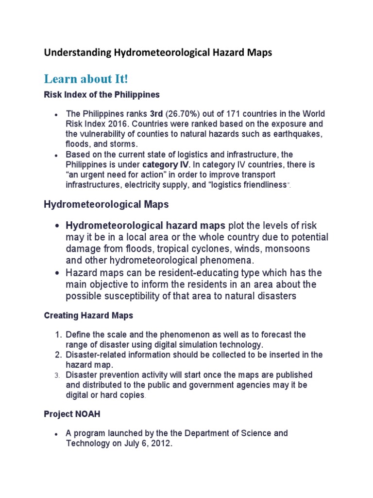 G11 Understanding Hydrometeorological Hazard Maps | PDF | Hazards | Flood