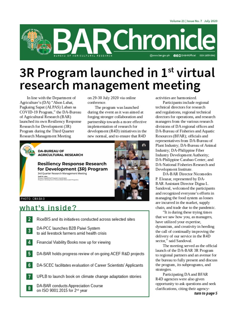 BAR Chronicle July 2020 Issue | PDF | Agriculture | Livestock Farming