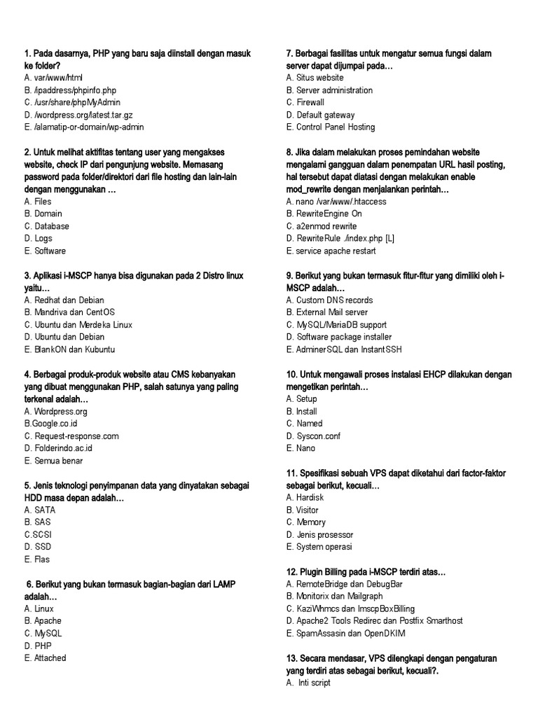 Soal Asj Kelas 12 | PDF