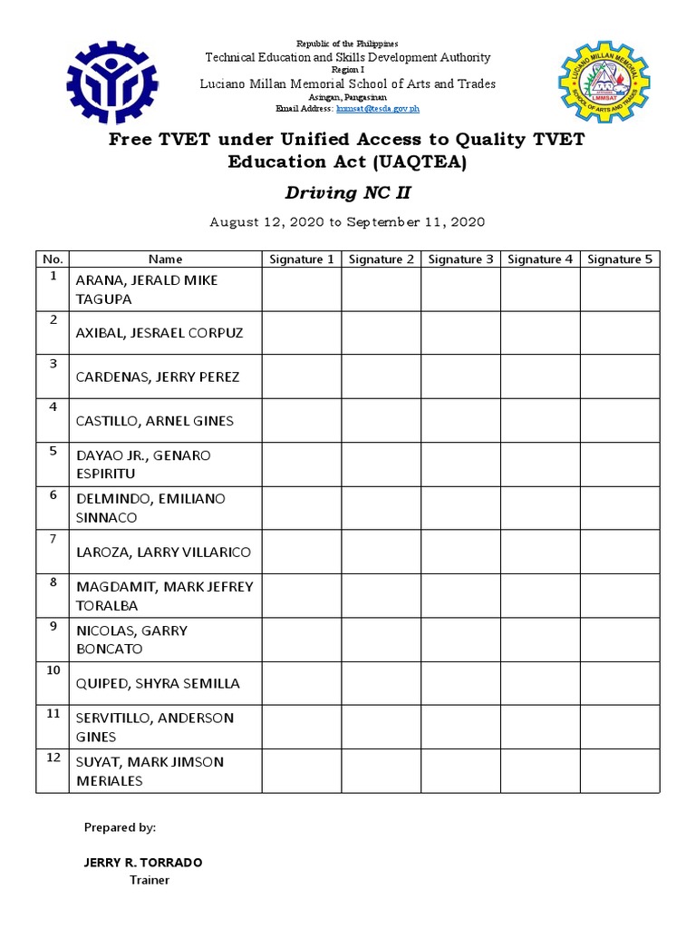 Free TVET Under Unified Access To Quality TVET Education Act (UAQTEA ...