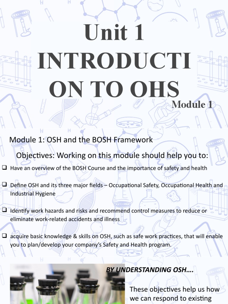 Unit 1 Module 1 Osh And Bosh Framework Pdf Occupational Safety And